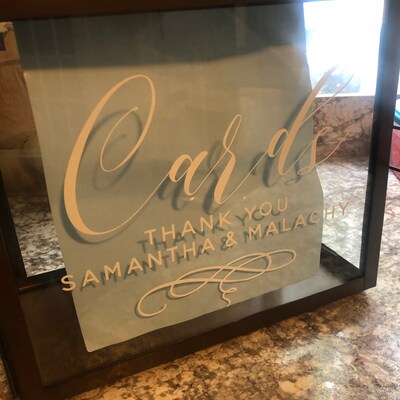 Custom Card Box Decal for Wedding Personalized Card Box Sticker Custom ...