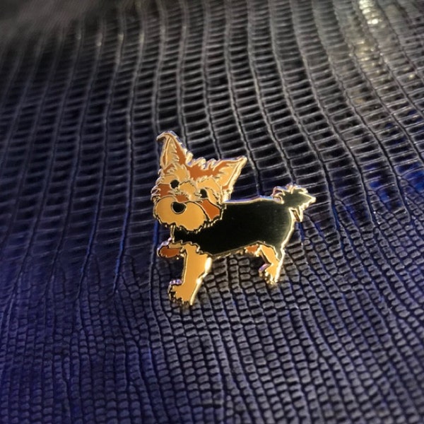 Yorkie Yorkshire Terrier Pin | Ross the New York Yorkie Hard Enamel Pin ...