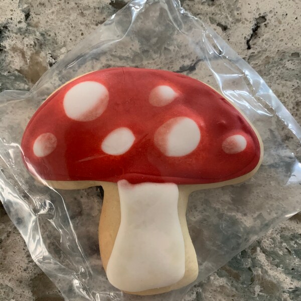 12 Woodland Mushroom Sugar Cookies, Woodland Party Favors, Baby Shower ...