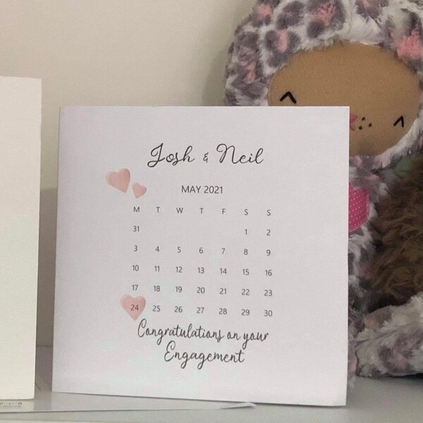 Personalised Engagement Card, Celebration Calendar Card, Engagement ...