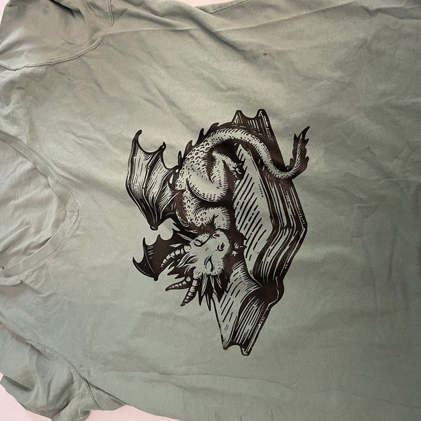 Cottagecore Book Dragon Graphic | Gift for Bookworms, Fantasy Readers ...