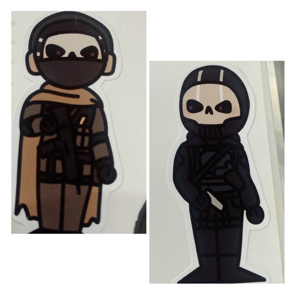 Call of Duty Chibi Stickers - Simon Ghost Riley, Johnny Soap Mctavish ...