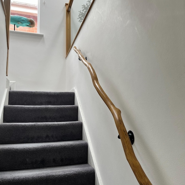 Wild Hazelnut Log Handrail,wall Mounted Hand Rail Railing,stair ...