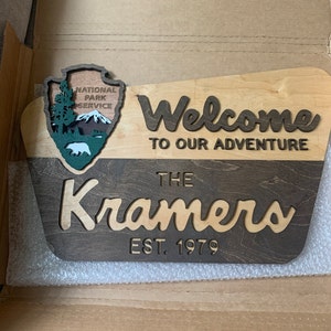 Park Style Welcome Sign Parks System Inspired Family Name Sign, Custom ...