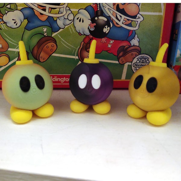 Bomb-omb Paper Mario 3D Printed Desk-sized Figures (3 Count) - Etsy