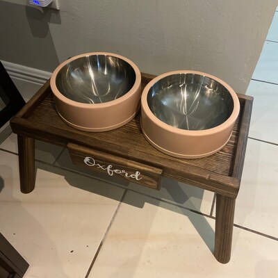 Dog Food Table Stand Dog Dinner Table Elevated Rustic Farmhouse Dog ...