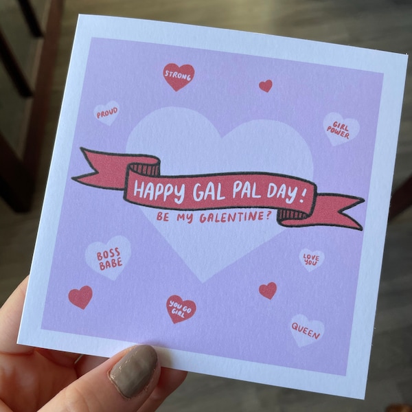 Happy Gal Pal Day! | 10x10cm Square Valentine’s/galentine’s Day Card - Etsy