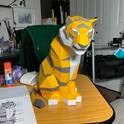 Bengal Tiger Paper Model ,papercraft , DIY , Low Poly , PDF Papercraft ...