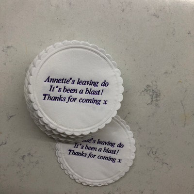 100 X Personalised Paper Drinks Coasters Wedding Anniversary Birthday ...