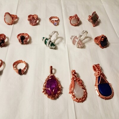 Wire Wrap Copper Pendant Copper Wire Wrapped Pendant Copper Jewelry ...