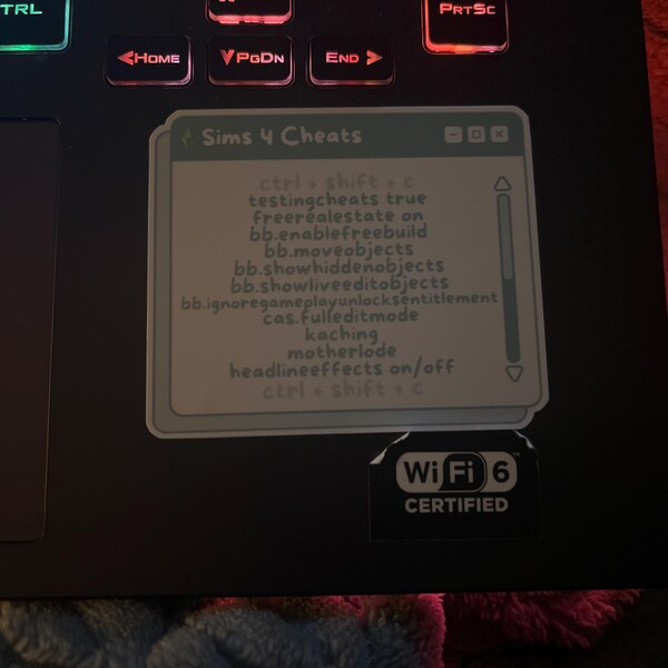 Sims 4 Cheat List Sticker | Sims 4 Cheat Sticker | Sims Sticker | Video Game Sticker | Sims 4 ...