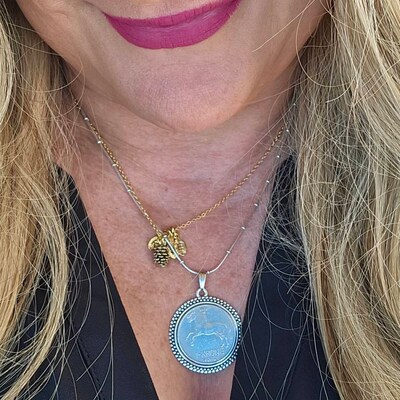 Cook Islands Bird Coin Necklace Cooks Islands Coin in a Pendant Tray - Etsy