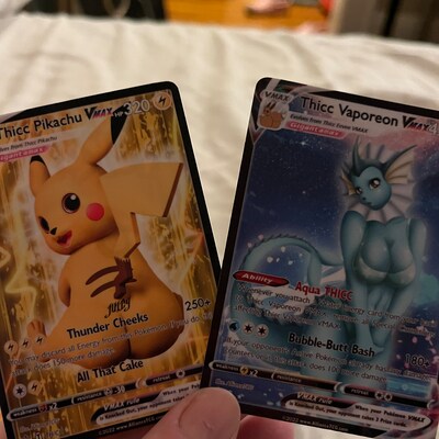Thicc Pikachu VMAX Full Art Holo Custom Trading Card - Etsy