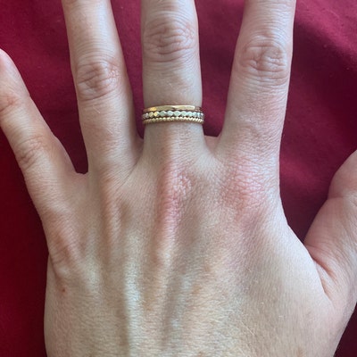 Silver Gold and Rose Gold Stackable Rings // Set of 3 Simple Sterling ...