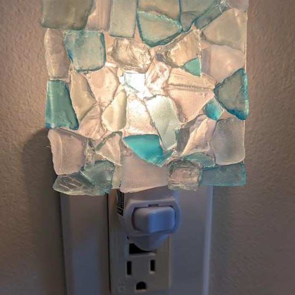 ETSY BEST SELLER NL5 Coastal Seaglass Sea Glass Beach Glass Night Light ...