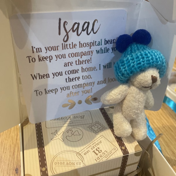 Personalised Hospital Pocket Bear , Surgery Comfort Gift , Chemo ...