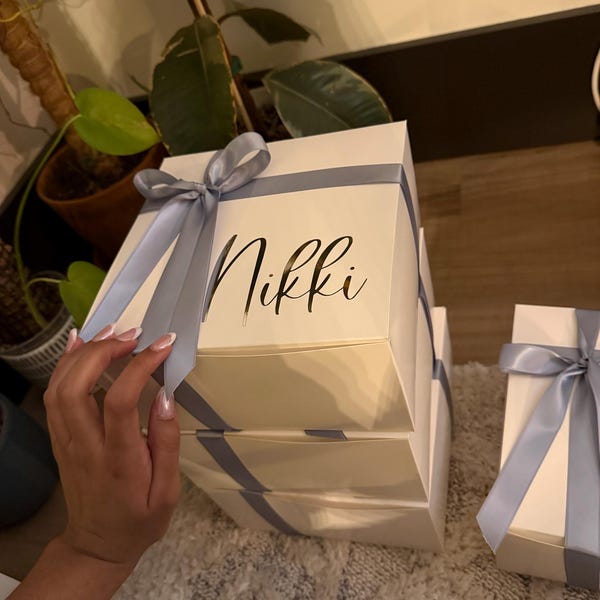 Empty Bridesmaid Proposal Box With Ribbon - Personalized Bridesmaid ...