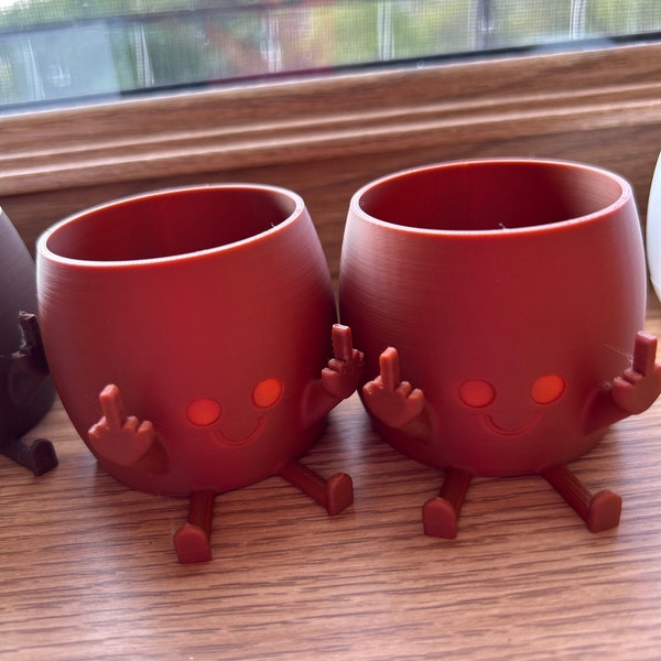 Middle Finger Happy Planter in ALL Colors Kawaii Planter, Planter With ...