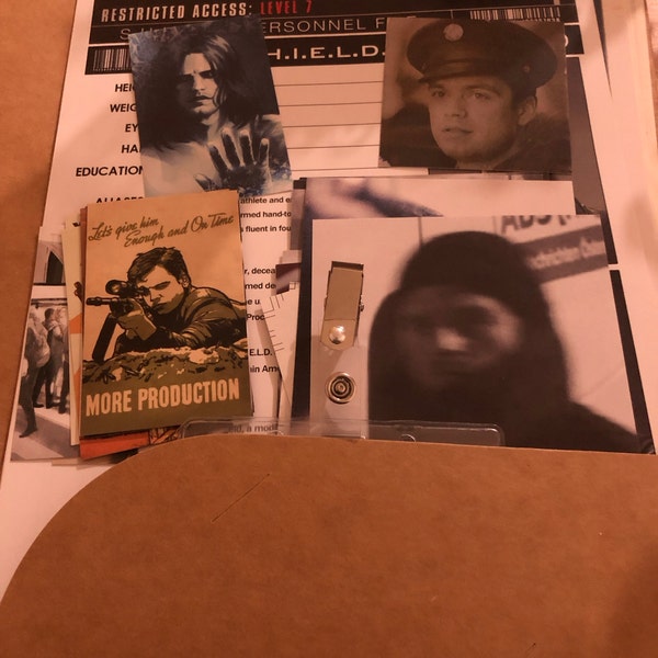 Winter Soldier File S.H.I.E.L.D. Bucky Barnes Secret Folder Paper Props ...