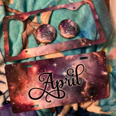 Space Nebula Monogram License Plate License Plate Frame - Etsy