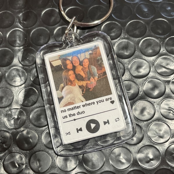 Custom Album Keychain Custom Song Keychain Spotify Keychain Double ...
