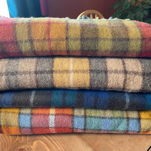 Soft Recycled Wool Tartan Check Blankets, Throws by Florence Lilly - Etsy
