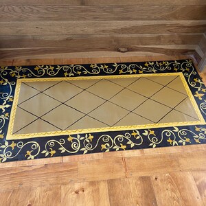 FLOORCLOTH Buttons Hand Painted Canvas Rug COUNTRY PRIMITIVE 6'x8' - Etsy