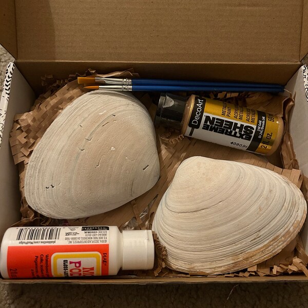 Floral Decoupage Clam Shell Kit, DIY Kit Gift, Party Favor, Crafting ...