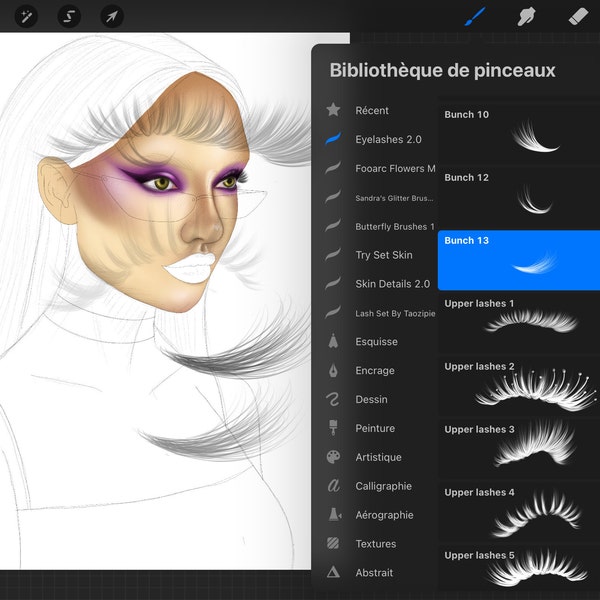 Procreate Eyelashes Brushes. Procreate Extra Volume Lashes Stamps - Etsy
