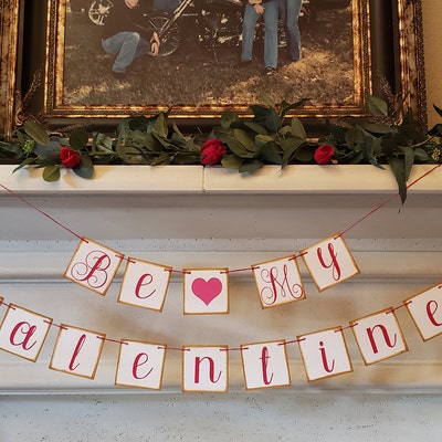 VALENTINES DAY BANNER, Valentines Day Decoration, Be My Valentine ...