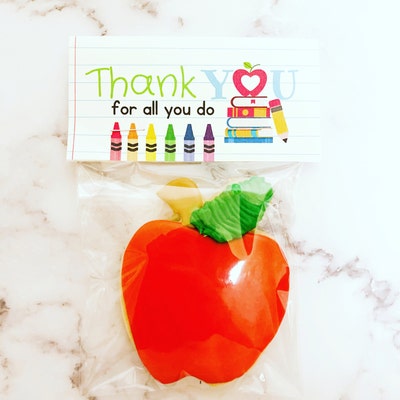 Teacher THANK YOU Treat Bag Topper 4, 4.5, 5, 6 and 6.5 Teacher ...