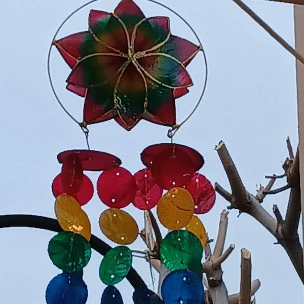 Traditional Philippine Capiz Mini Parol Star Flower Lantern, High ...