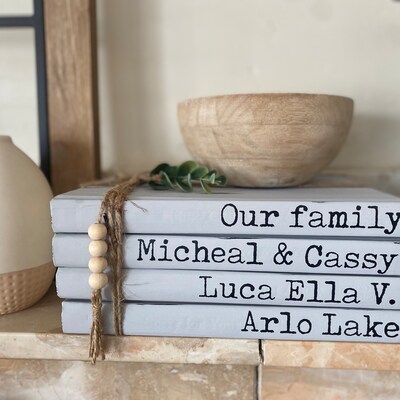 Custom Hardback Book Stacks Family Book Stacks Quote Book - Etsy