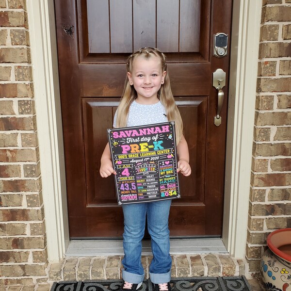 Girl First Day of School Sign Printable 1st Day of School Sign Back to ...