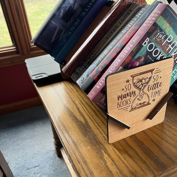 Wooden Tabletop Bookshelf: Small Tilted Book Display - Etsy