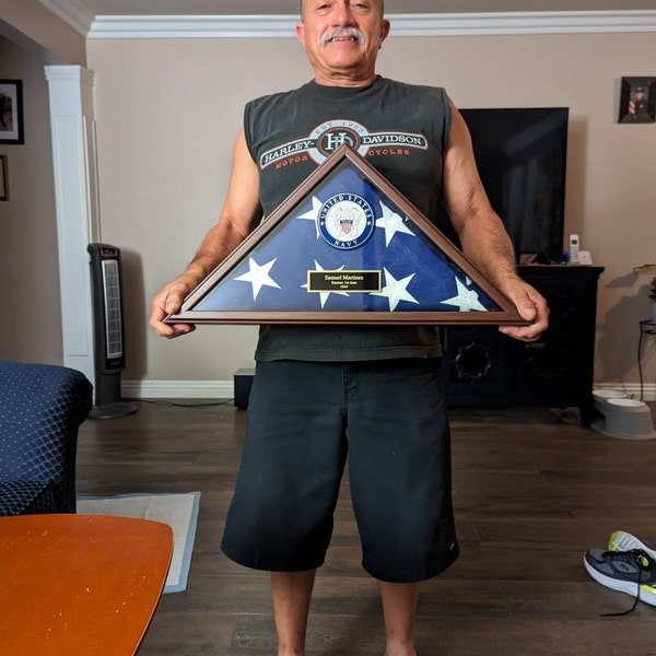 Personalized Flag Display Case Army Seal Made in USA US Army Retirement ...