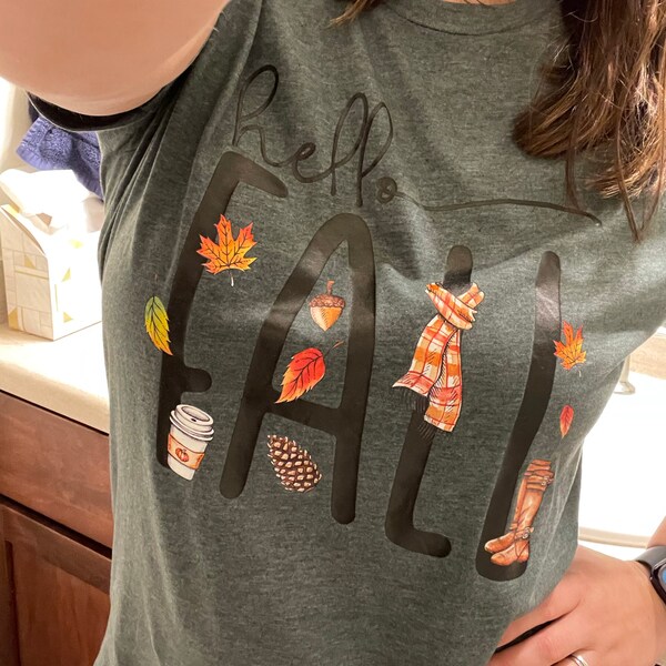 Hello Fall Shirt, Fall Shirts, Pumpkin Shirt, Autumn Shirt ...