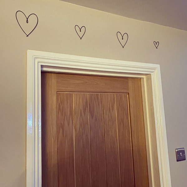 Handmade Wire Heart Wall Sign. Wire Art, Wire Words, Bedroom, Scandi ...