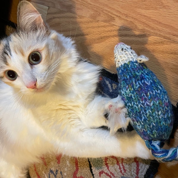 Knitted Wool Stuffed Mouse Cat Toy Ferret Baby Toy Colorful Handmade ...