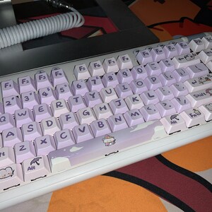 Cute Blue & White Ocean PBT XDA Keycaps Set for Mechanical Keyboard ...