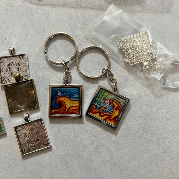 10 Pendant and Glass Kit With Optional Classic Chains (10) and Seals ...