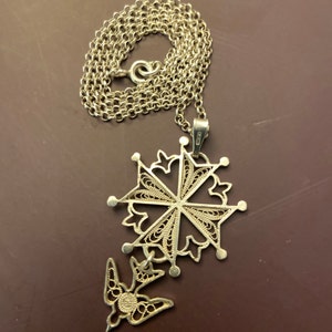 Hooked cross Pendant in 925 sterling silver | Etsy