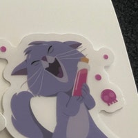 Yzma Cat With Potion Transparent Sticker/ Laptop iPhone Water Bottle ...