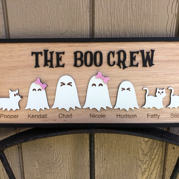 Halloween Ghost Family Sign SVG, Cute Ghosts Svg, Halloween Sign Svg ...