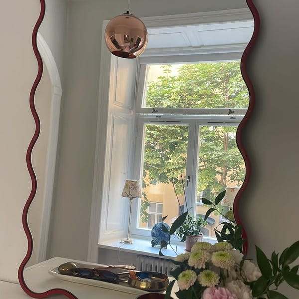 Squiggly Mirror, Wavy Mirror, Wiggle Mirror, Funky Wall Mirror ...