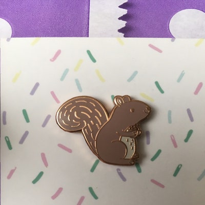 Squirrel Enamel Pin - Etsy