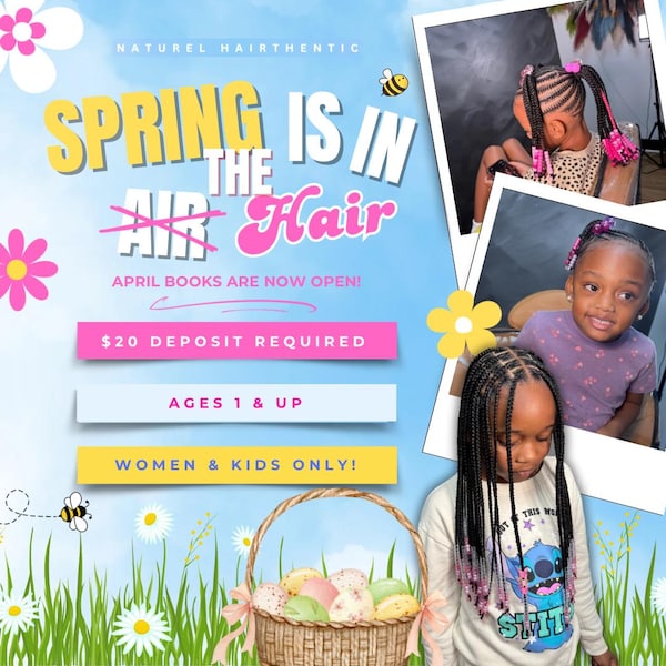Spring Booking Flyer Template, Hair, Lashes, Nails (canva Editable ...