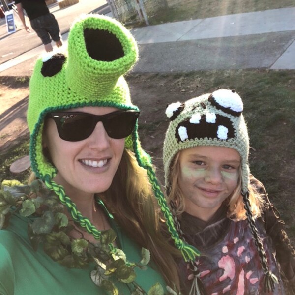 Green Peashooter Pea Shooter Crochet Hat Beanie Stocking Cap With ...