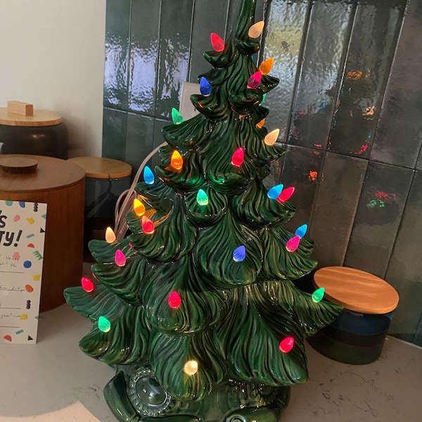 Ceramic Christmas Tree Ready to Paint - 7 Inch Tree - Tree With Lights ...