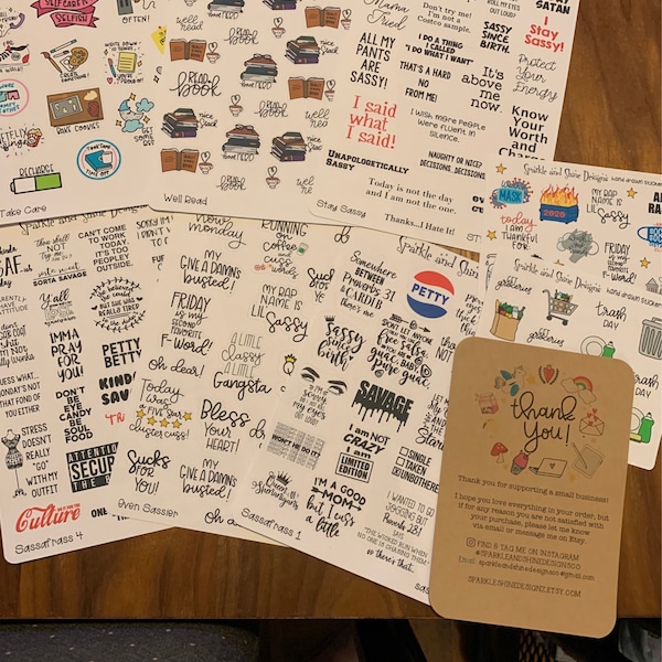 Sassy Stickers - Petty Betty Planner Stickers - Etsy